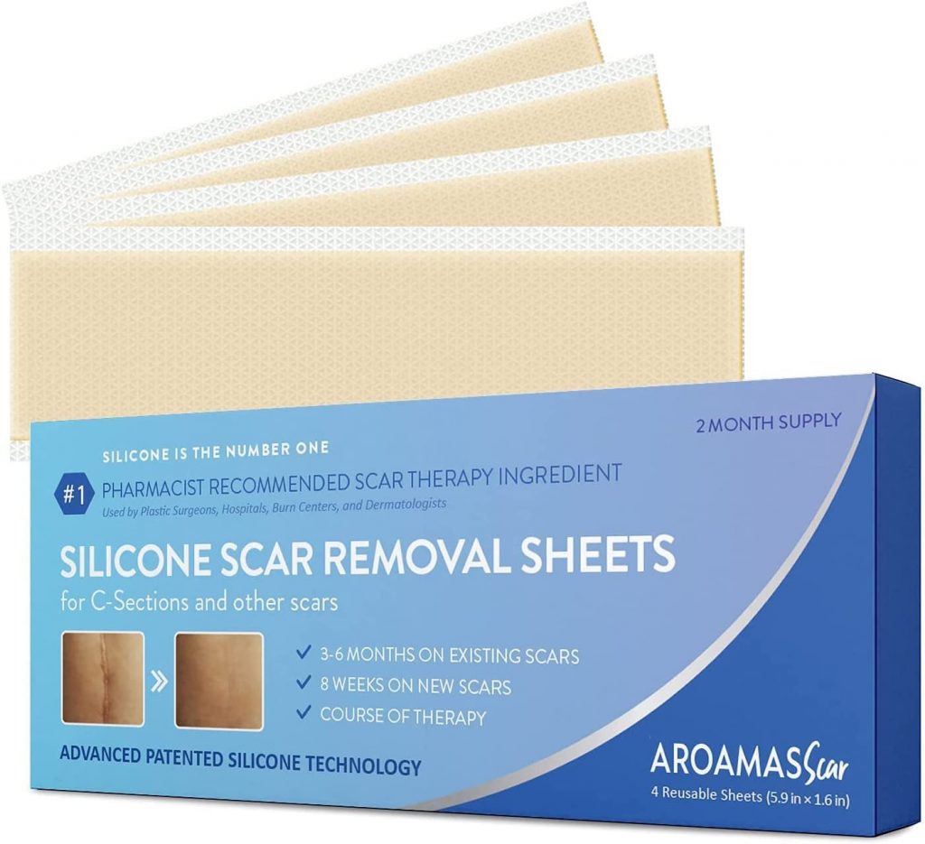 Aroamas Professional Silicone Scar Removal Sheets, 4 Sheets for 2 Month ...